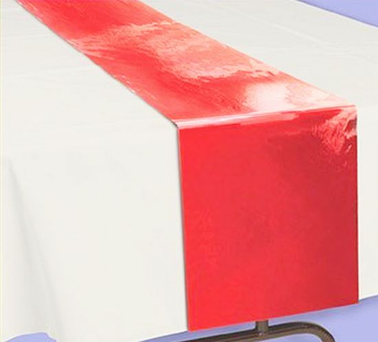 Red Metallic Table Runner 20-foot Roll: Party at Lewis Elegant Party ...