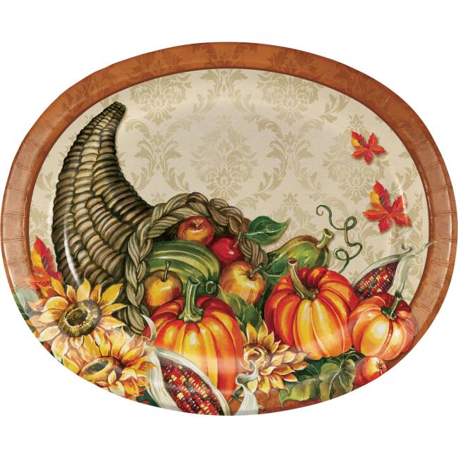 Harvest Cornucopia 12-inch Oval Plates: Party at Lewis Elegant Party ...