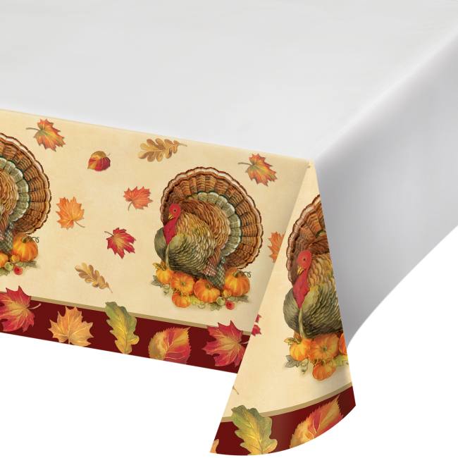 Turkey Traditions Plastic Tablecloth: Party at Lewis Elegant Party ...