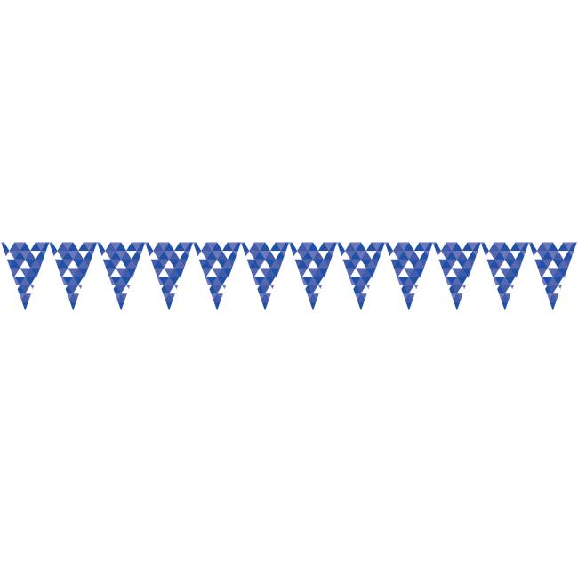 Fractal Cobalt Blue Paper Flag Banner: Party at Lewis Elegant Party ...