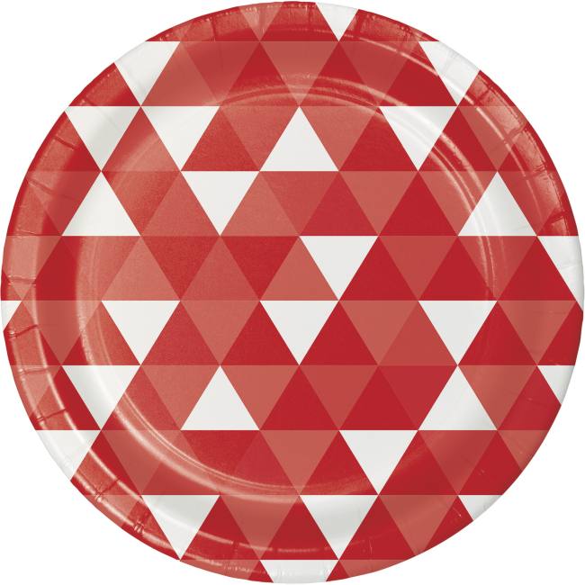 Fractal Red 9-inch Paper Plates: Party at Lewis Elegant Party Supplies ...
