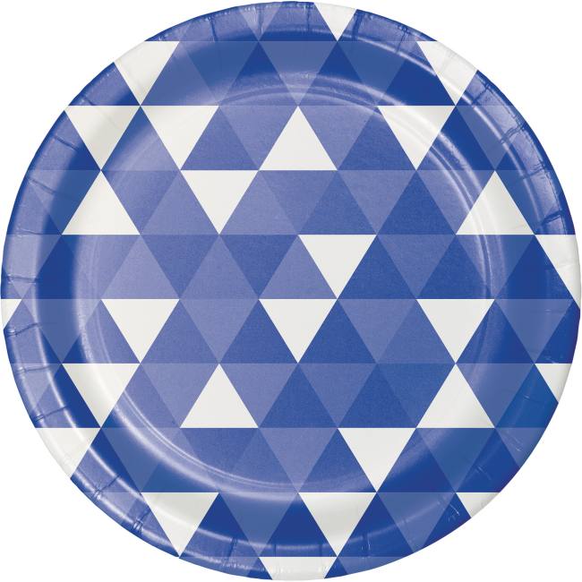 Fractal Cobalt Blue 9-inch Paper Plates: Party at Lewis Elegant Party ...