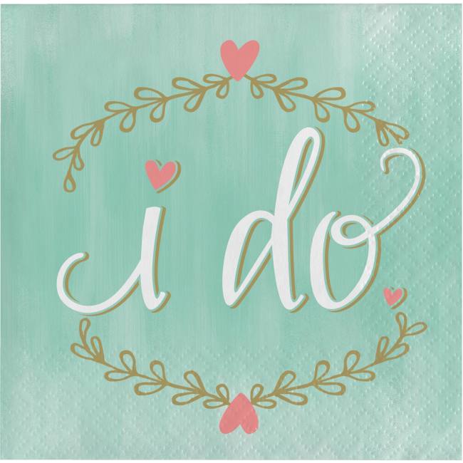 Mint to Be I Do Beverage Napkins: Party at Lewis Elegant Party Supplies ...