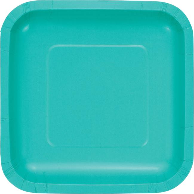 Teal Lagoon 7-inch Square Deep Dish Paper Plates: Party at Lewis ...