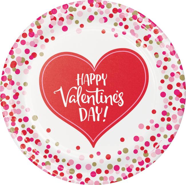 Valentine Happy Heart 9-inch Plates: Party at Lewis Elegant Party ...