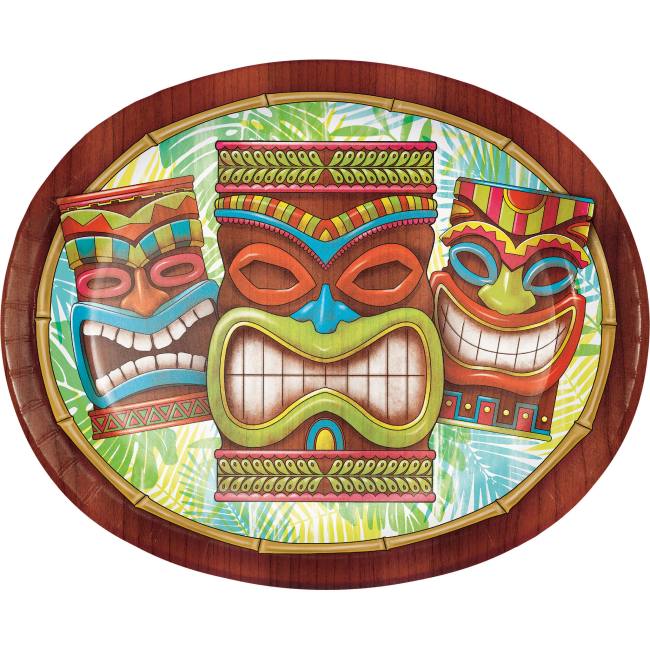 Tiki Time 12-inch Oval Plates: Party at Lewis Elegant Party Supplies ...