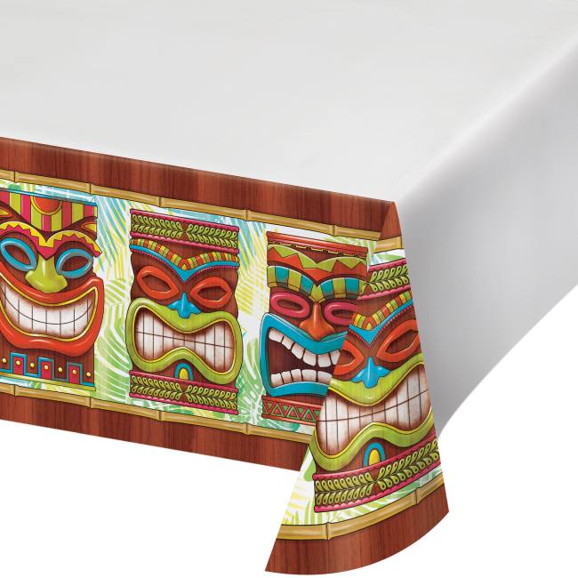 Tiki Time Plastic Tablecloth: Party at Lewis Elegant Party Supplies ...