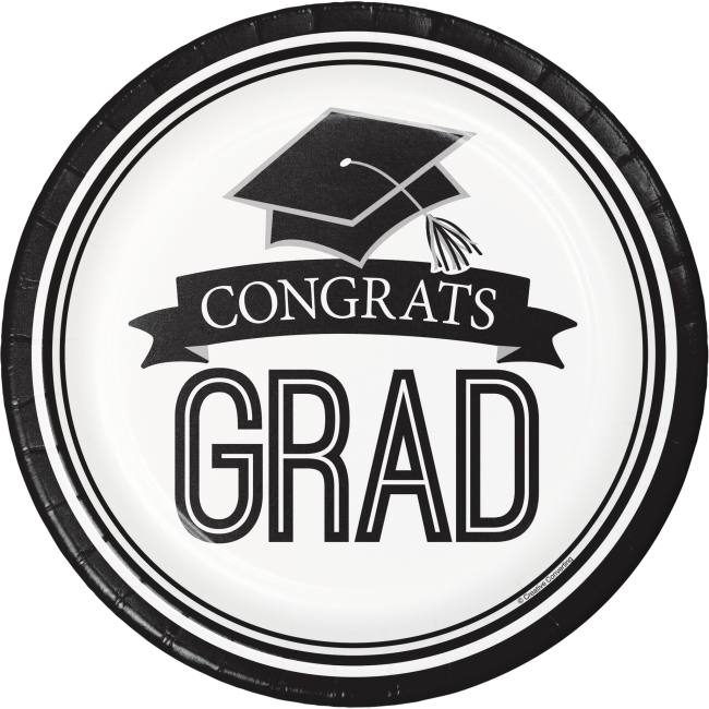 Graduation School Spirit 9-inch Plates White: Party at Lewis Elegant ...