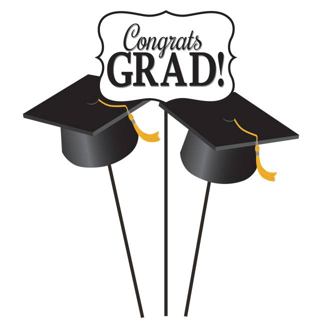 Graduation Mortar Board Centerpiece Sticks: Party at Lewis Elegant ...
