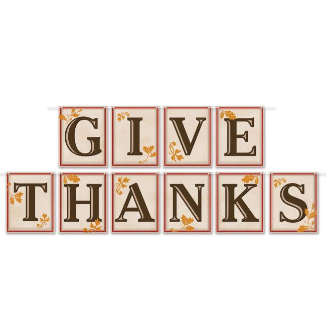 Give Thanks Pennant Banner: Party at Lewis Elegant Party Supplies ...