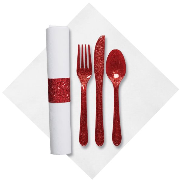 Caterwrap Red Glitz FashnPoint Napkin Wrapped Cutlery: Party at Lewis ...