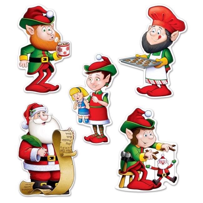 Mini Santa & Elves Cutouts: Party at Lewis Elegant Party Supplies ...