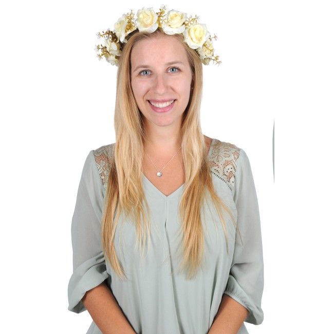 Floral White Maiden Crown: Party at Lewis Elegant Party Supplies ...