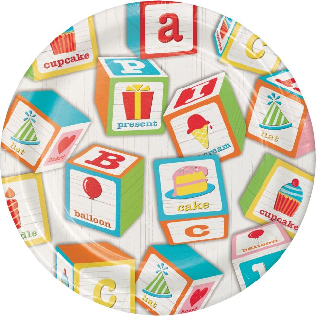 ABC Birthday 7-inch Plates: Party at Lewis Elegant Party Supplies ...