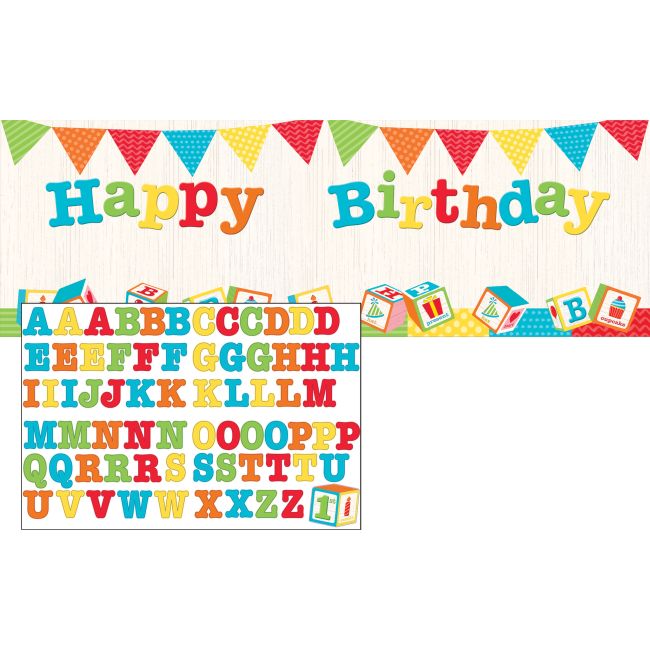 ABC Birthday Giant Banner w/Letter Stickers: Party at Lewis Elegant ...