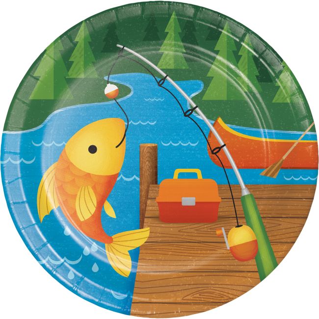Camp Out Fishing 7-inch Plates: Party at Lewis Elegant Party Supplies ...