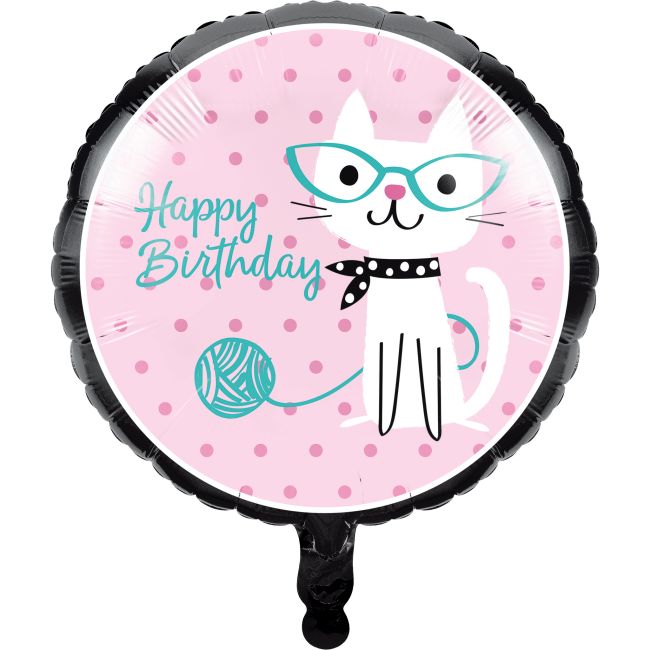 Purr-Fect Kitty Cat Party Happy Birthday Foil Balloon: Party at Lewis ...