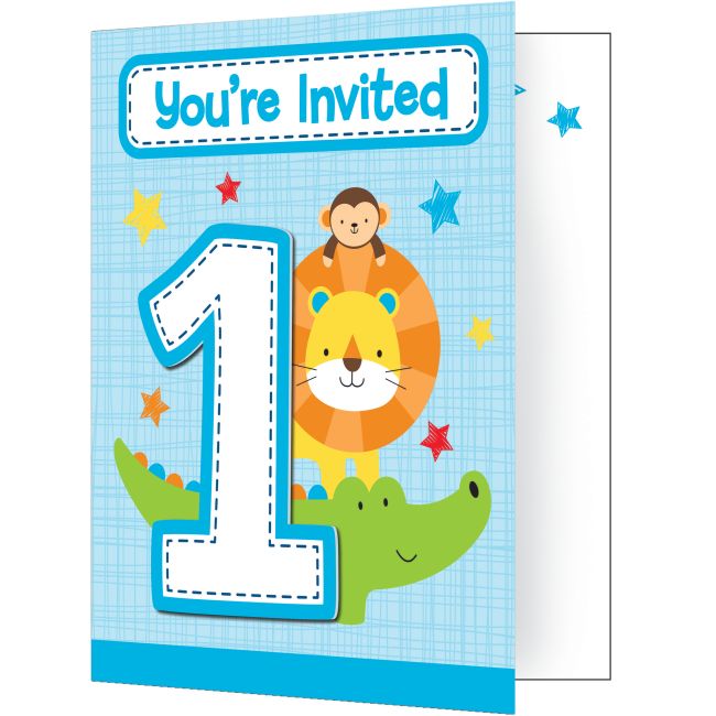 One is Fun Boy Foldover Invitations: Party at Lewis Elegant Party ...