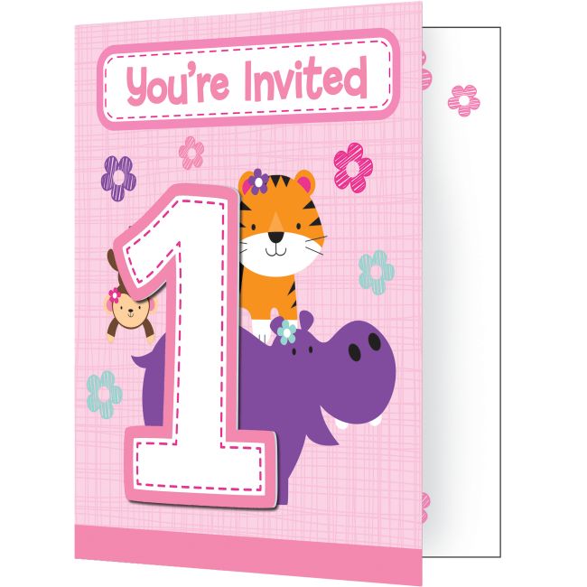 One is Fun Girl Foldover Invitations: Party at Lewis Elegant Party ...