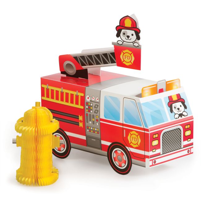 Flaming Fire Truck 3-D Centerpiece w/ Fire Hydrant: Party at Lewis ...