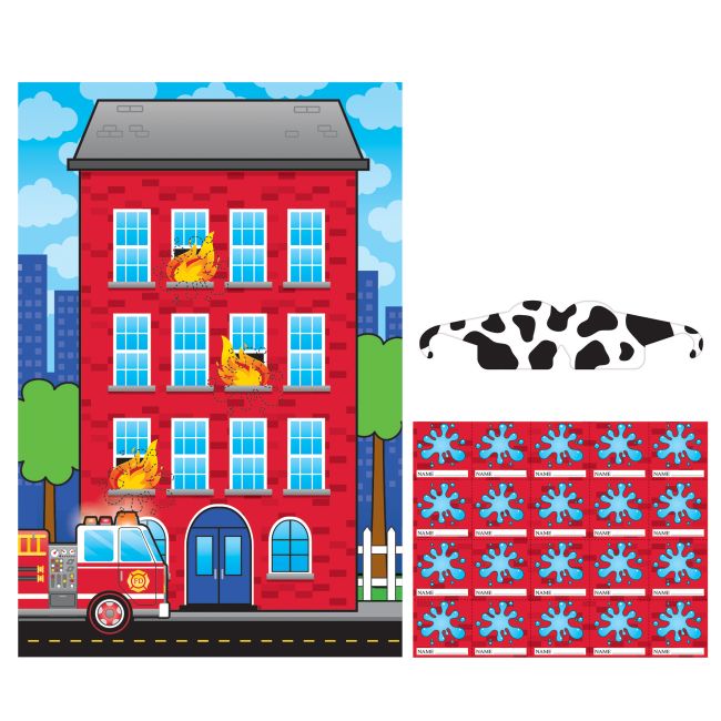 Flaming Fire Truck Put The Fire Out Pin Game: Party at Lewis Elegant ...