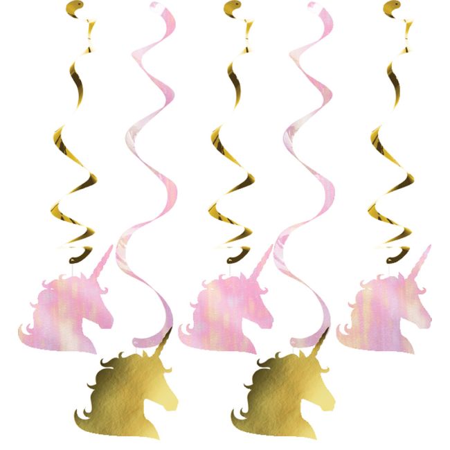 Gold Unicorn Sparkle Hanging Dangler Decorations: Party at Lewis ...