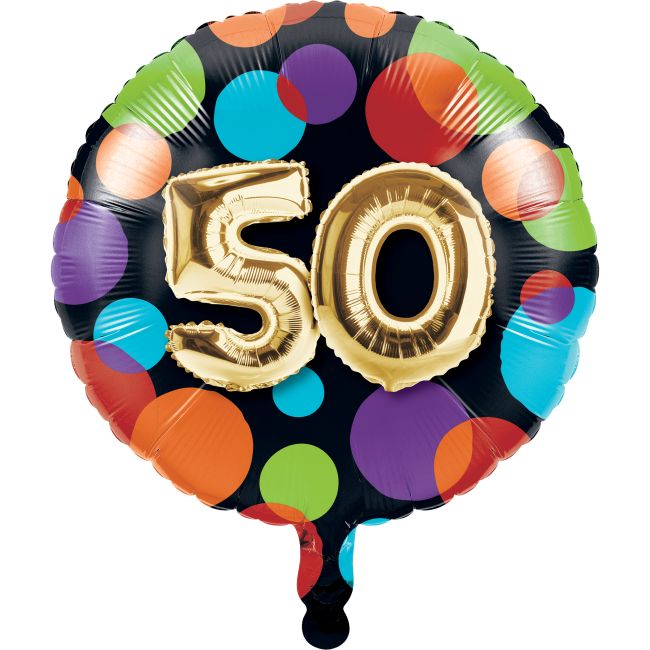Gold Balloon Birthday 50th Birthday Foil Balloon: Party at Lewis ...