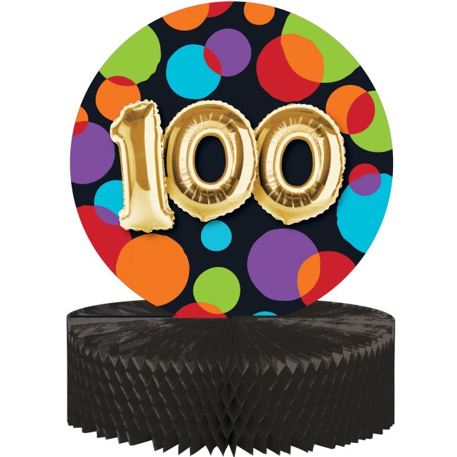 Gold Balloon Birthday 100th Birthday Honeycomb Centerpiece: Party at ...