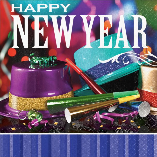 New Year Party Pizzazz Lunch Napkins: Party at Lewis Elegant Party ...