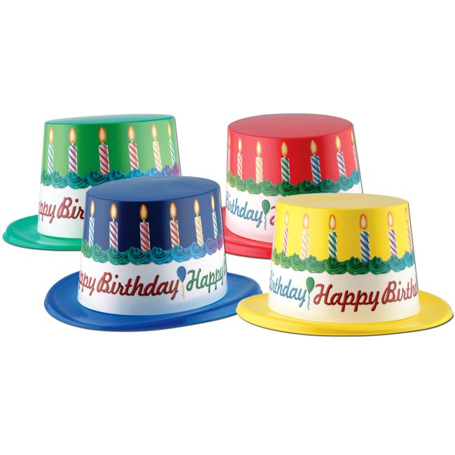 Happy Birthday Plastic Top Hats (Color is Random): Party at Lewis ...