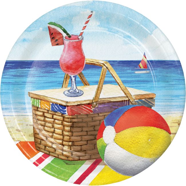 Breezy Beach 7-inch Plates: Party at Lewis Elegant Party Supplies ...