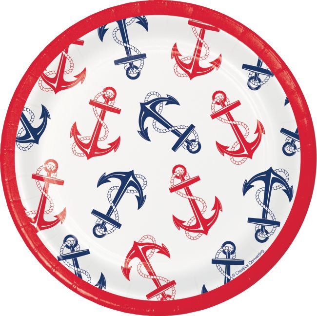 Nautical Anchor 7-inch Plates: Party at Lewis Elegant Party Supplies ...