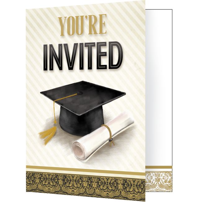 Classic Graduation Foldover Invitations: Party at Lewis Elegant Party ...