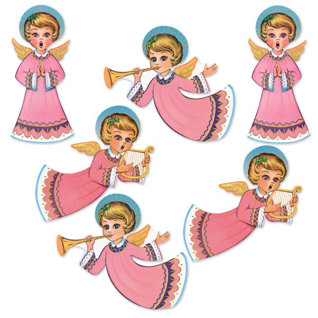 Vintage Christmas Glittered Angel Cutouts: Party at Lewis Elegant Party ...
