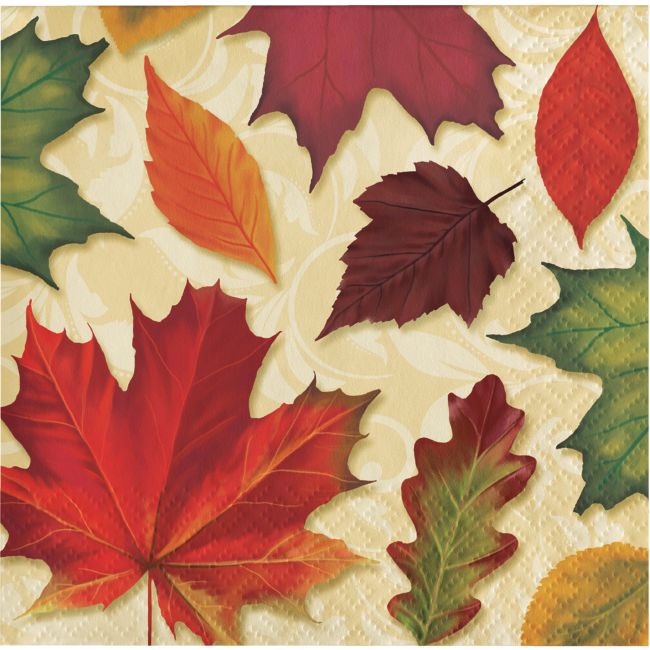 Fall Leaves Beverage Napkins: Party at Lewis Elegant Party Supplies ...
