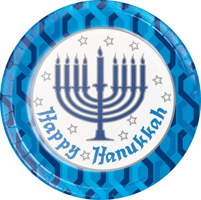 Menorah Happy Hanukkah 9-inch Plates: Party at Lewis Elegant Party ...