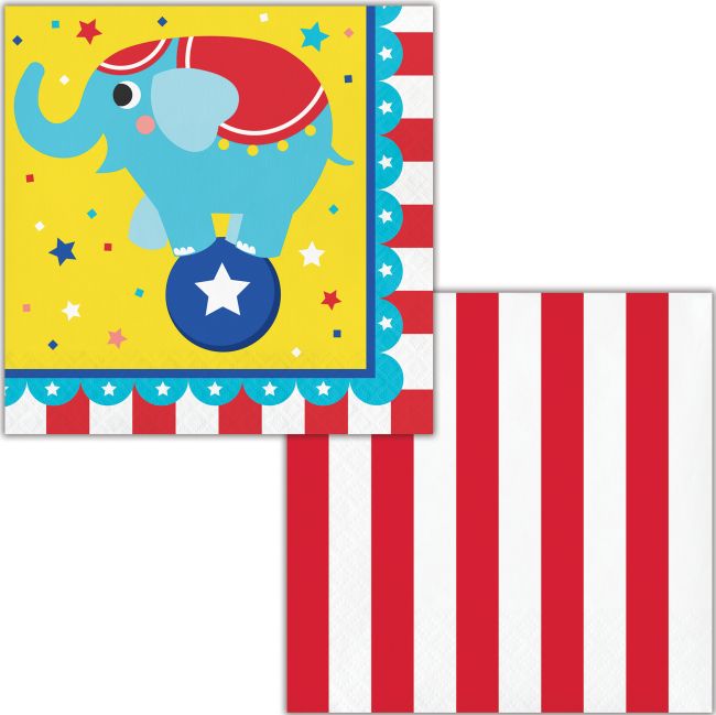 Circus Party Lunch Napkins: Party at Lewis Elegant Party Supplies ...