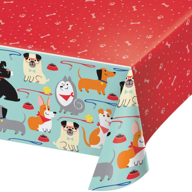 Dog Party Plastic Tablecloth: Party at Lewis Elegant Party Supplies ...