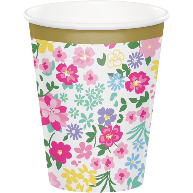 Floral Tea Party 9 oz Hot/Cold Cups: Party at Lewis Elegant Party ...