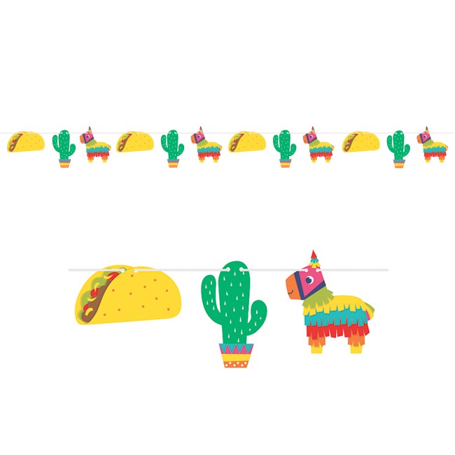 Fiesta Fun Llama, Cactus and Taco Shaped Banner: Party at Lewis Elegant ...