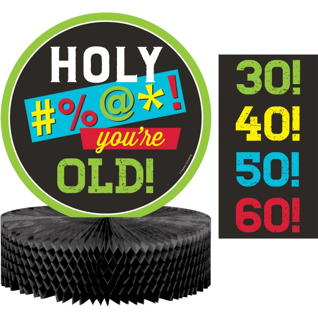 Age Humor Honeycomb Centerpiece with Age Stickers: Party at Lewis ...