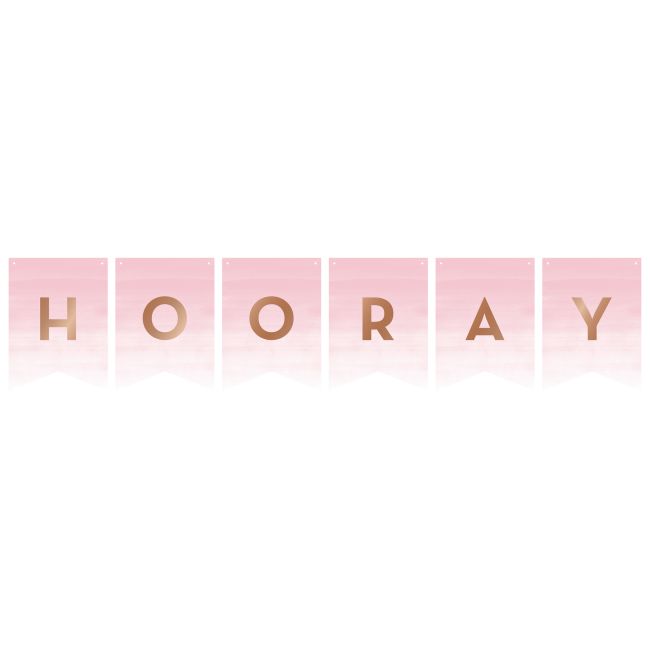 Rose and Gold All Day Hooray Shaped Ribbon Banner: Party at Lewis ...