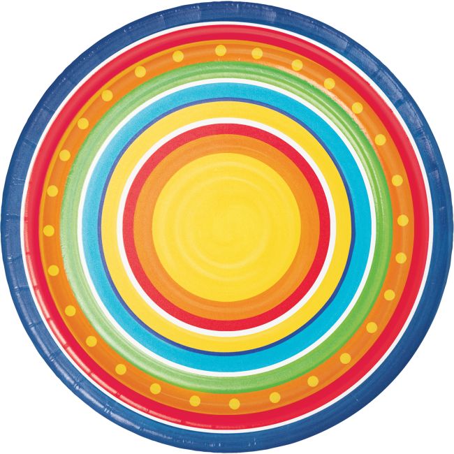 Painted Pottery 7-inch Plates: Party at Lewis Elegant Party Supplies ...