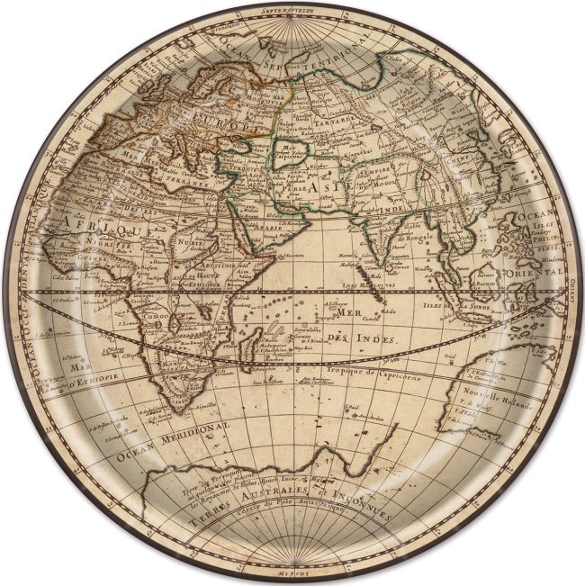 Around The World Globe 9-inch Paper Plates: Party at Lewis Elegant ...