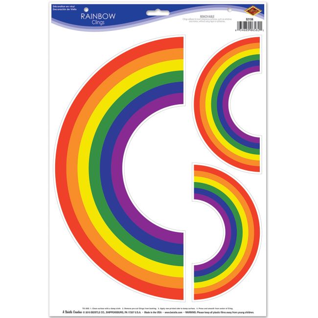 Rainbow Window Clings: Party at Lewis Elegant Party Supplies, Plastic ...