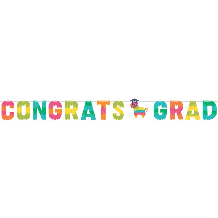 Fiesta Fun Graduation Congrats Shaped Banner: Party at Lewis Elegant ...