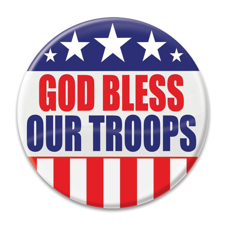 God Bless Our Troops Service Appreciation Button: Party at Lewis ...