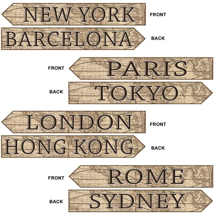 Around The World Street Sign Cutouts: Party at Lewis Elegant Party ...