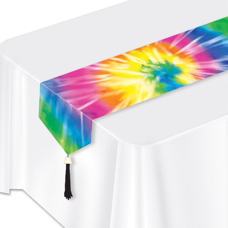 Printed Tie-Dyed Laminated Paper Table Runner: Party at Lewis Elegant ...