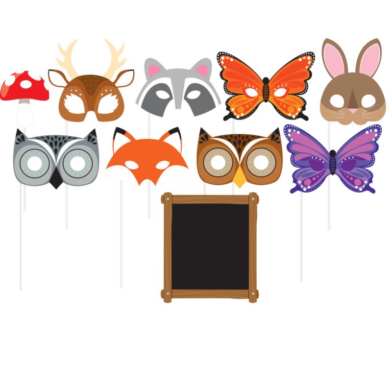 Forest Animal Faces Enhanced Photo Booth Props: Party at Lewis Elegant ...